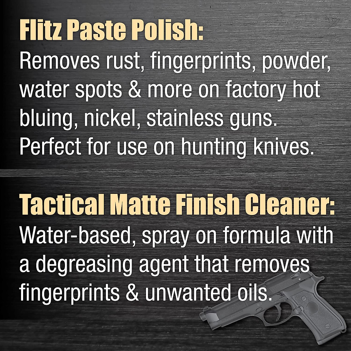 Flitz TGK41502P: 1.76Oz Polish, 1.7Oz Tactical Matte Cleaner, 1.7Oz Gun Sealant, Microfiber Cloth