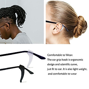 YINGFENG 20 Pairs Anti-slip Eyeglass Ear Grips Hook with Box, Kids and Adults Sport Eyeglass Strap Holder, Eyewear Retainer, Silicone Ear Hook - for Glasses Reading Glasses Retainers(7Black 7White)