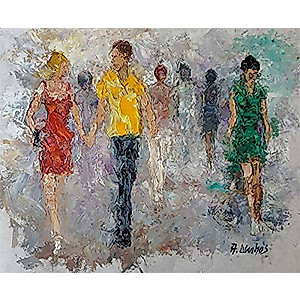 SOLD - Distinct Emotions, People In the City By Internationally Renowned Artist Andre Dluhos