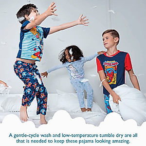 Disney Boys' Little 3-Piece Loose-fit Pajama Set, Soft & Cute for Kids, Pixar Fun 3, 4