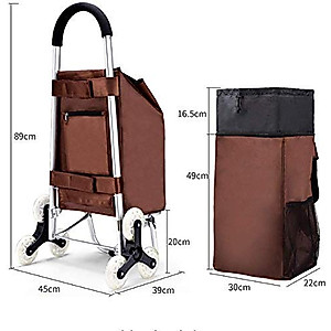 Shopping Trolley on Wheels Multi Function Shopping Cart Aluminum Alloy Foldable Trolley Waterproof Wear-Resistant Thick Sponge Handle Gravity-Enhanced Storage Hand Trucks,Multi Colored,45 * 89Cm