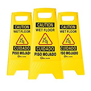 Simpli-Magic 79192 Wet Floor Caution Signs, Basic, Yellow, 3 Pack