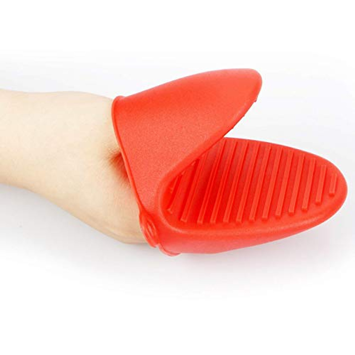 Acronde 2 Pairs Mini Oven Gloves Silicone Heat Resistant Cooking Pinch Mitts Potholder for Kitchen Cooking & Baking (Red and Blue)