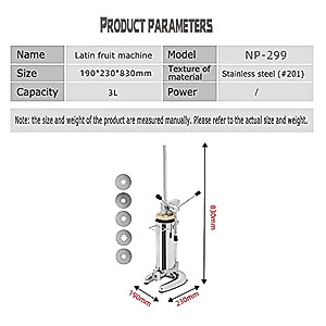 Commercial 3L Stainless Steel Spanish Churro Maker with 5 Nozzles and Manual Churro Filling Machine - Perfect for Home, Restaurant, and Bakery Use!