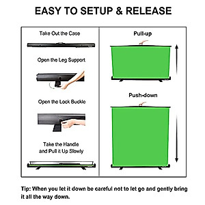 FUDESY Extra Large Green Screen, 74W X 77H inches Collapsible Chromakey Panel,Portable Retractable for Tiktok Video, Live Game,Aluminum Base,Wrinkle Resistant Fabric,Pull-up Style,Auto-Locking Frame