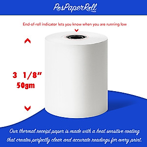 3-1/8 X 230 Thermal Paper Compatible with Star CT-S300 Tsp 100 BPA Free 50 rolls by Rollxy (50gm Thickness)
