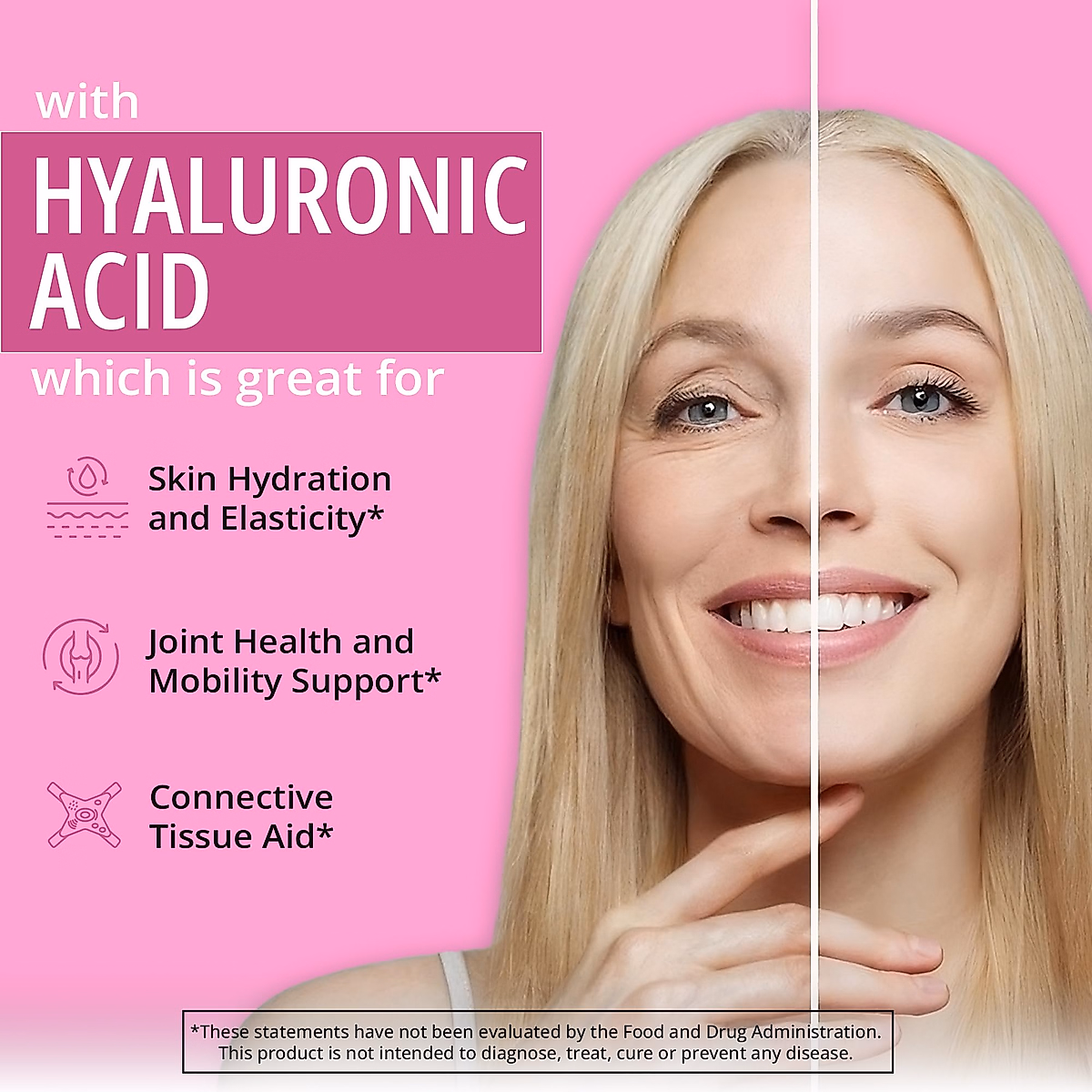 Vegan Collagen Builder w/ Hyaluronic Acid – Hair Skin and Nails Vitamins for Youthful Glow | Keratin & Elastin Booster | Bones, Cartilage, Tendons | Vitamin A, L-Lysine | Vegetarian | Non-GMO, 60 Ct