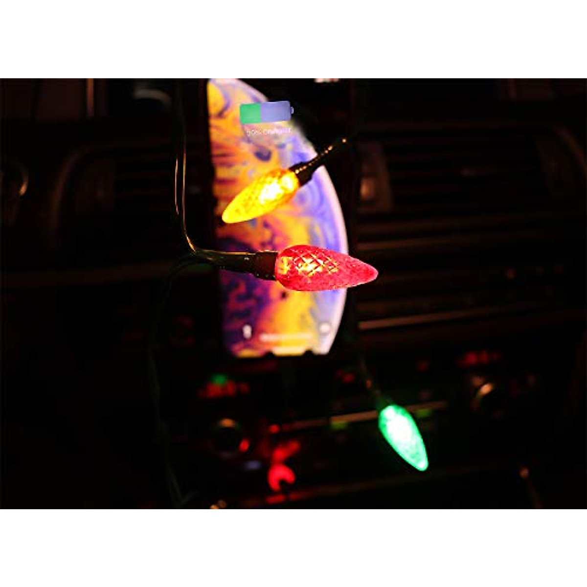 2 Pack KBG LED Christmas Lights Charging Cable, USB Charger Cord Multicolor 10LED 50inch Compatible with Phone 5,5s,6,6plus,6s,6s Plus,7,7plus,8,8plus,X,XR,XS,XS Max,11Pro Max,SE etc (2PCS)