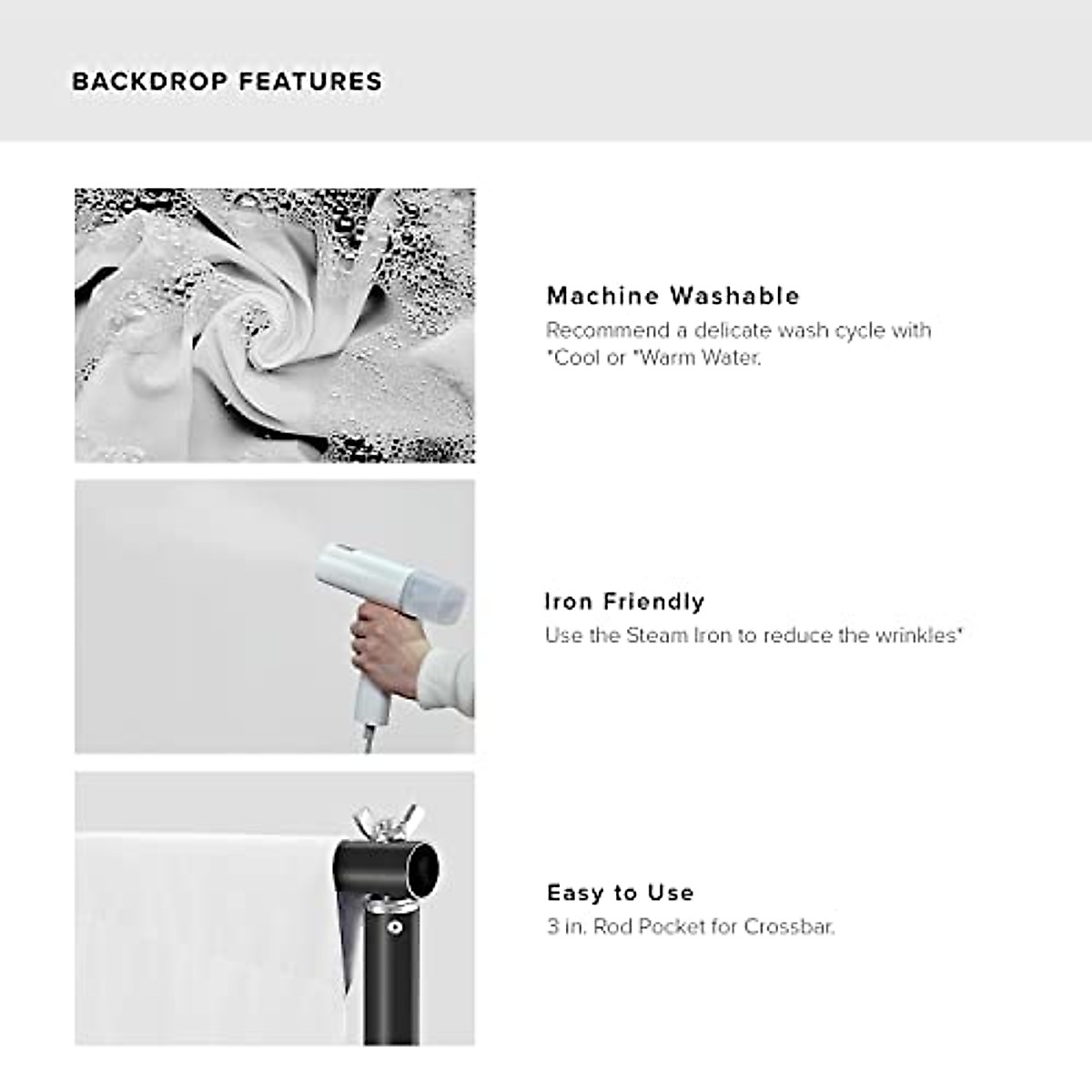 LimoStudio 10 x 10 feet White Photography Backdrop Background Screen, Pure Seamless White Color for Photo Video Studio, Photoshoot, Portrait, Streaming, Family Events, AGG3050