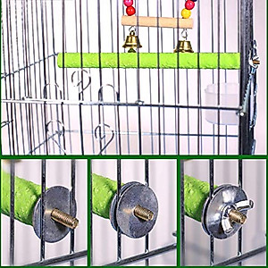 3 Pcs Bird Cage Perch Parrot Parakeet Perches, Colorful Wood Bird Stand Toy Bird Cage Sticks Accessories Supplies for Amazon Parrots, Conures, Cockatiel, Parakeet