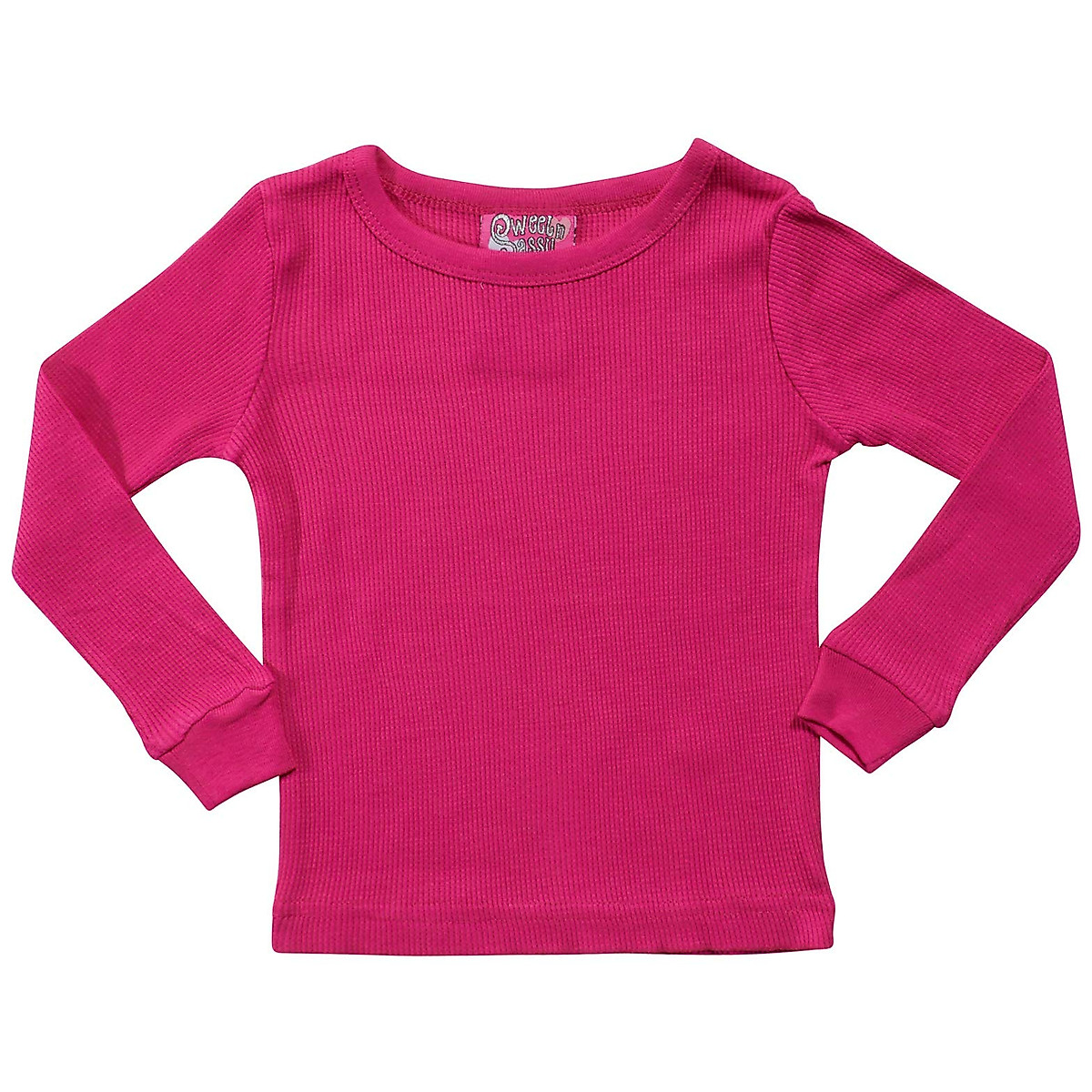 Sweet & Sassy Infant & Toddler Girls' 4-Piece Thermal Underwear Set, Size 12 Months, Hot Pink/Charcoal