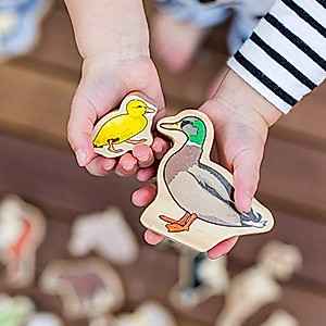 THE FRECKLED FROG FF436 Animal Families - Set of 24 - Ages 12m+ - Matching Game with Animal Fathers, Mothers and Babies - Wooden Animal Blocks for Toddlers - Double-Sided