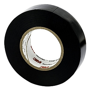 3M Temflex Vinyl Electrical Tape, 1700, 3/4 in x 60 ft, Black 1.5core (3-Roll)