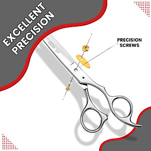 Nixcer Hair Cutting Scissors -Sharp Razor Edge Blade Hair Shears Series - 6.5" With Fine Adjustment – Stainless Steel Hair Scissors Professional For Men, Women & Babies (Silver)