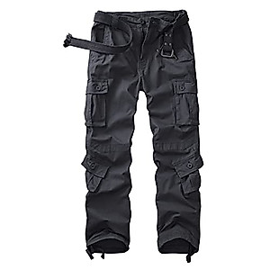 AKARMY Womens Cargo Pants with Pockets Outdoor Casual Ripstop Camo Military Combat Construction Work Pants 2036 Steel Gray 8
