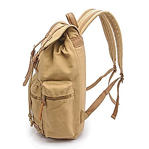Sweetbriar Vintage Canvas Backpack, Tan - Protects Laptops up to 15.6 Inches