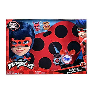 Miraculous: Tales of Ladybug and Cat Noir Deluxe Role Play Set Ladybug Costume Kids Fancy Dress Set with Mask and Accessories Ladybug Superhero Costumes for Girls and Boys