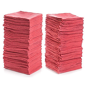 SIMPLI-MAGIC Shop Towels Pack of 300, Red and White