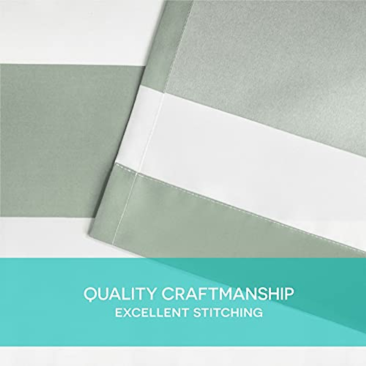 Exclusive Home Cabana Stripe Indoor/Outdoor Light Filtering Grommet Top Curtain Panel, 54"x108", Seafoam, Set of 2