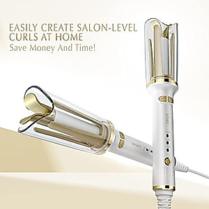 VISKS Auto Ceramic Hair Curler, Automatic Curling Iron with 1" Barrel & 3 Heat Settings, Super Easy-to-use 1 inch Curling Iron, Auto Rotating Curling Wand, Fast Heating Rotating Curling Iron