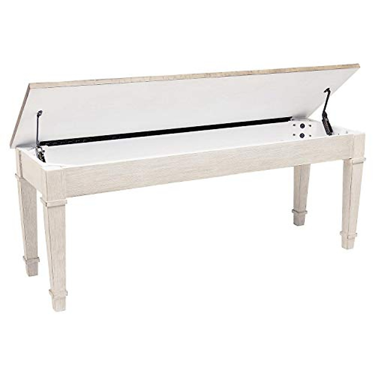 Signature Design by Ashley Skempton Farmhouse Storage Bench, White & Light Brown