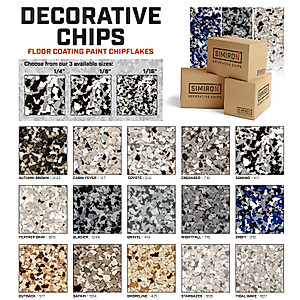 Simiron Vinyl Color Chip Flakes for Epoxy Floor Coating, FB-310 Orbit Blend 1/4", 40 lb Box