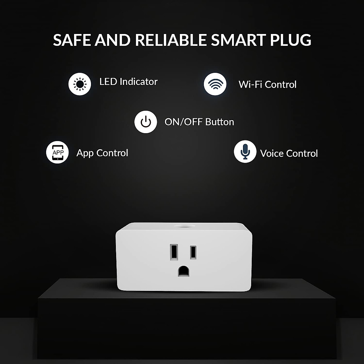 WBM Smart PG-07-4PK WiFi Socket, Voice and App Control Plug, White