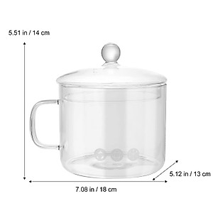 DOITOOL Glass Saucepan with Cover - Heat-Resistant Small Glass Simmer Pot for Stove Potpourri - Glass Cookware Glass Pots for Cooking on Stove for Pasta Noodle, Soup, Tea