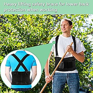 Back Brace Lumbar Back Support Belt for Women and Men , Lower Back Pain Relief Lumbar Support with Removable Suspender Straps , Lower Back Support for Heavy Lifting at Work,Moving and Warehouse Jobs 5XL(53"-65")