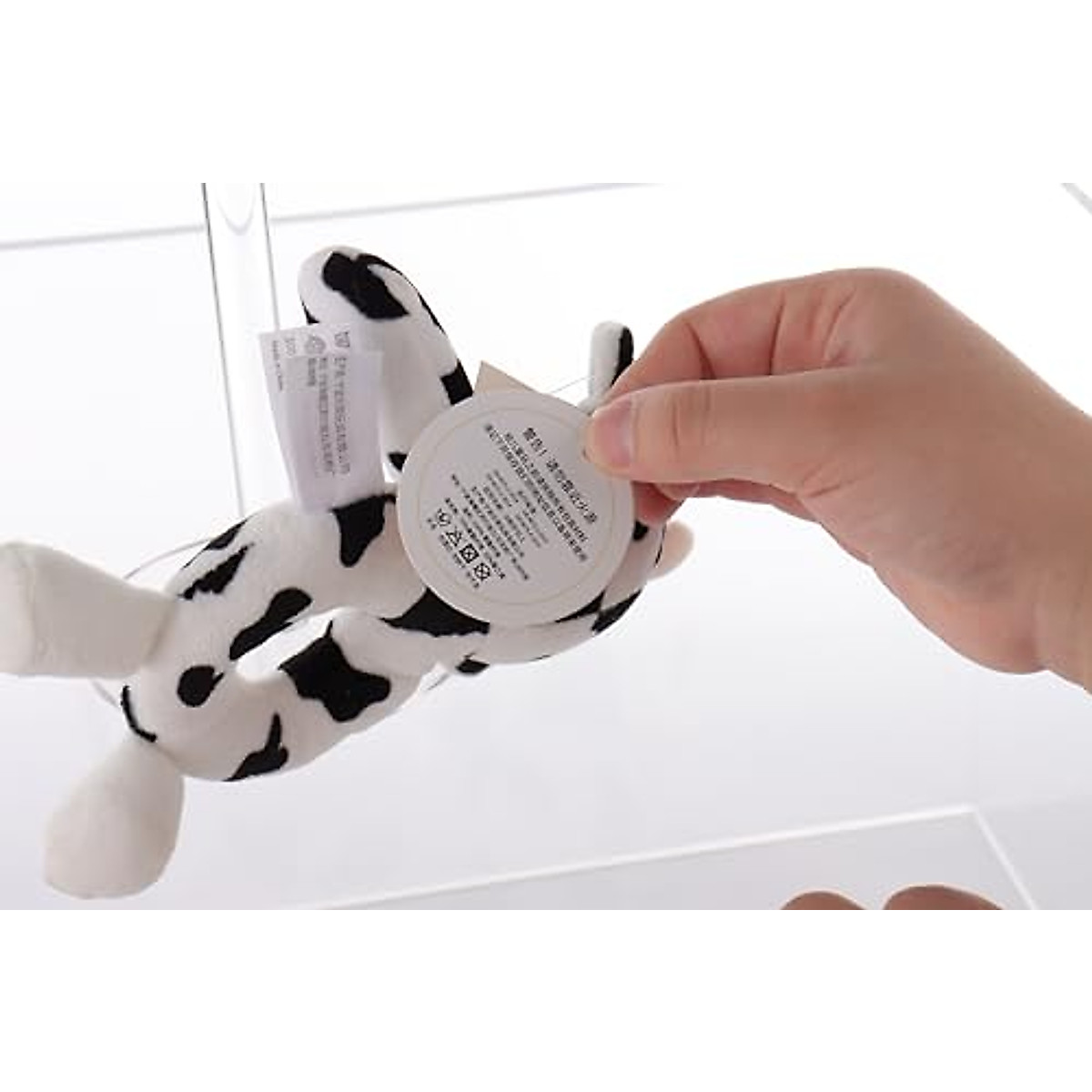 Apricot Lamb Baby Cow Soft Rattle Toy, Plush Stuffed Animal for Newborn Soft Hand Grip Shaker Over 0 Months (Cow, 6 Inches)