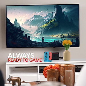 TALK WORKS Joy Con Charging Dock for Nintendo Switch - Joycon Docking Station Charges Up to 4 Joy-Con Controllers Simultaneously (Controllers Not Included) - Blue