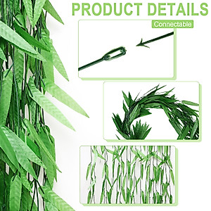 Riceshoot 200 Pcs Artificial Vine 1200 ft Artificial Hanging Leaves Vines Fake Vines Willow Garland Faux Willow Vines for Wall Balcony Garden Wedding Windowsill Party Wreath Supplies Decorations