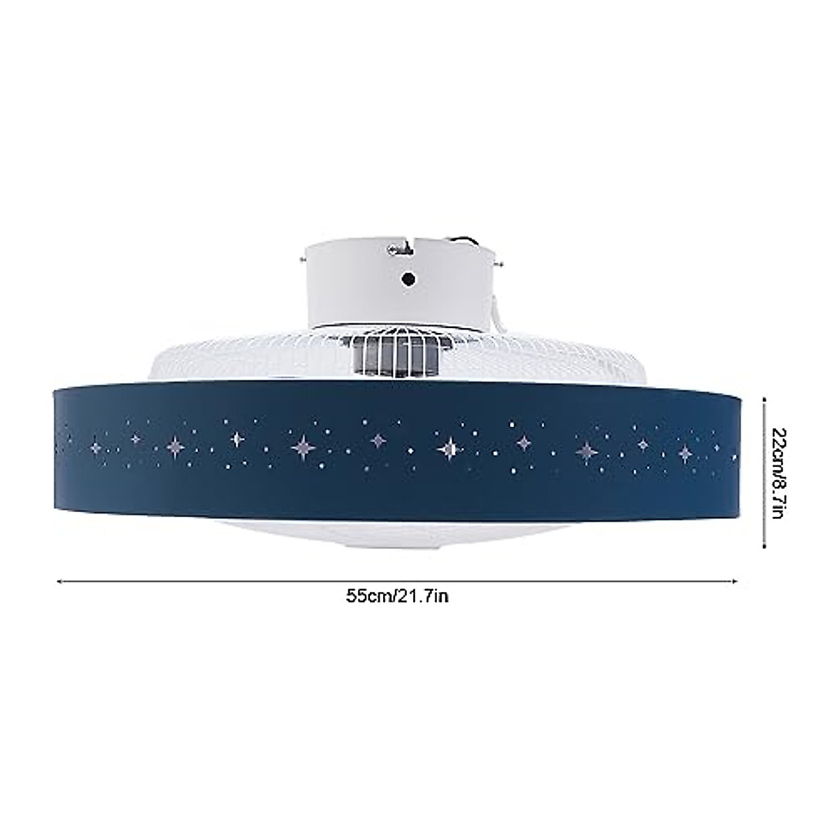 Xuthusman Dimmable Round Ceiling Fan Light LED Ceiling Fan lamp Star 3 Speed 3 Color+Remote Diameter 55cm 64W 110V