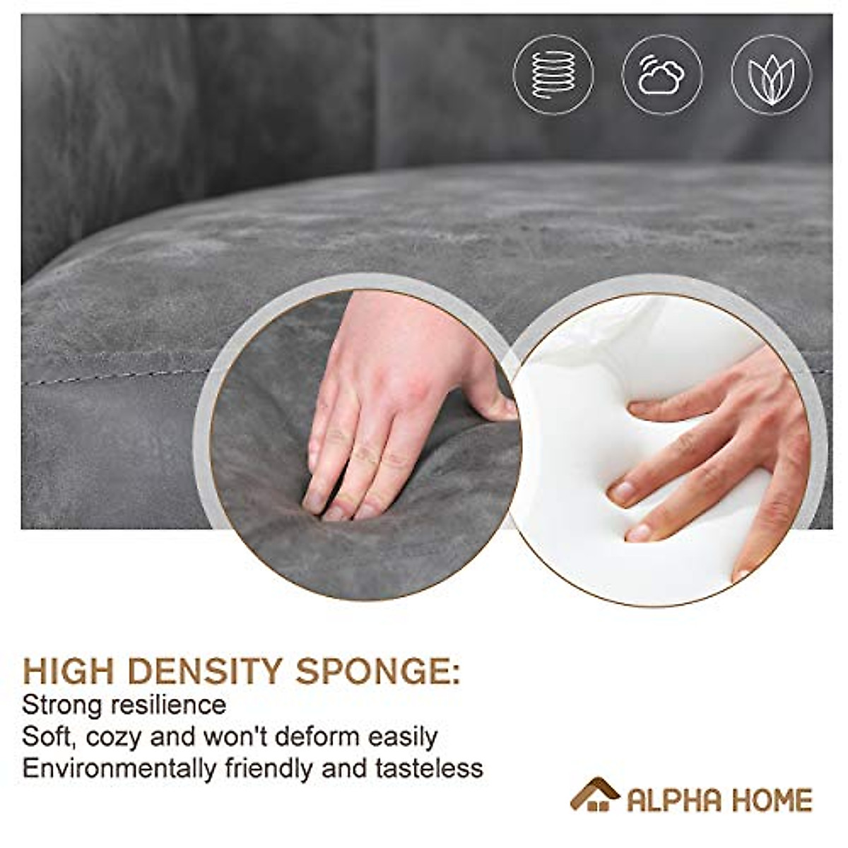 ALPHA HOME Swivel Bar Stool Adjustable Airlift Counter Height Bar Stool Kitchen Dining Cafe Hydraulic PU Leather Bar Chair with Padded Back and Black Chromed Metal Base, Grey,1PC