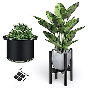 Forlogic Metal Plant Stand, Mid Century Modern Plant Stand Indoor, Plant holders indoor stand Fits Up to 10" Planter, Tall Plant Stand Bear 600 lbs, Plant Holder for Indoor and Outdoor with 1 Pot