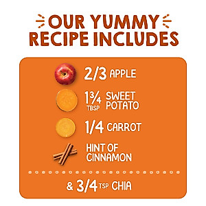 Happy Tot Organics Super Foods, Sweet Potato, Apple, Carrot & Cinnamon, 4.22 Ounce (Pack of 1)