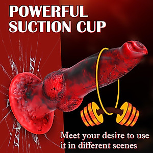 Thrusting Dildo Vibrator Sex Toys - 4IN1 Huge Monster Dildo with 7 Modes for U and G-spot, Thick Anal Dildos with Suction Cup, 8.8" Big Knot Fantasy Dildo Adult Sex Toys & Games for Women Men