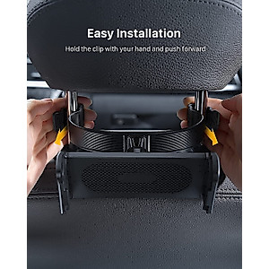 LISEN Car Headrest Tablet Mount, 360 Rotatable, Easy Installation, 2X Stable Car Bracket, Compatible with 4.7-11" Devices