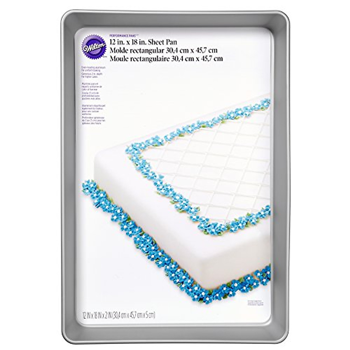 Wilton Performance Pans Aluminum Large Sheet Cake Pan, 12 x 18-Inch, Aluminum