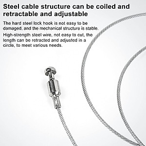 Combination Lock with 14.17in Cable Adjustable Cable Locks Security Wire Combination Lock for Stroller Bicycle Stroller Password Security Lock 3 Digit Code (White)