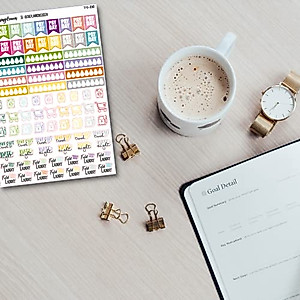 Productivity Sticker Bundle, 850+ stickers, adult calender stickers, variety sticker pack, journal and calendar, Accessories for planning, six sticker sheets per pack!