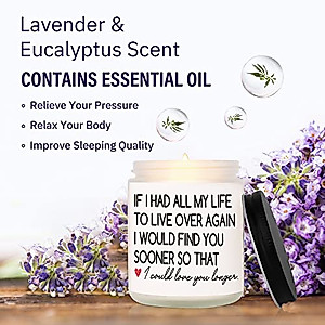 PETALSUN Gifts for Wife, Wife Birthday Gift- Handmade Lavender Natural Soy Wax Candle (7oz) - Romantic Gifts for Her, Girlfriend, Wife Gifts for Wedding Anniversary, Gifts for Wife from Husband