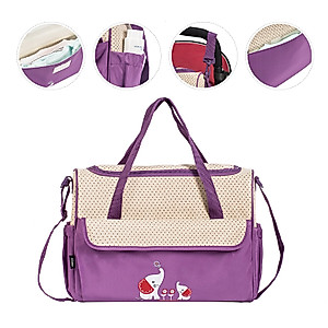 SoHo Animals Diaper Tote Bag 10Pc, ElephantsPurple
