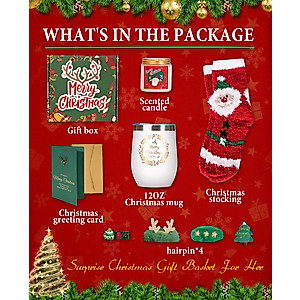 MEIGBFR Christmas Gifts for Women, Women Christmas Gifts Idea 2023 Christmas Gift Basket Gift Box for Coworkers Teacher Sister Mom Wife Who Have Everything
