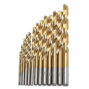 MUXSAM 13Pcs HSS Straight Shank Twist Drill Bit Set 1.5-6.5mm High Speed Steel Tools
