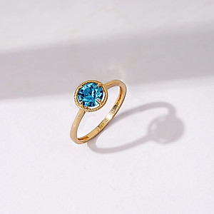 Amazon Essentials 10k Gold Imported Infinite Elements Crystal March Birthstone Ring, Size 6 (previously Amazon Collection)