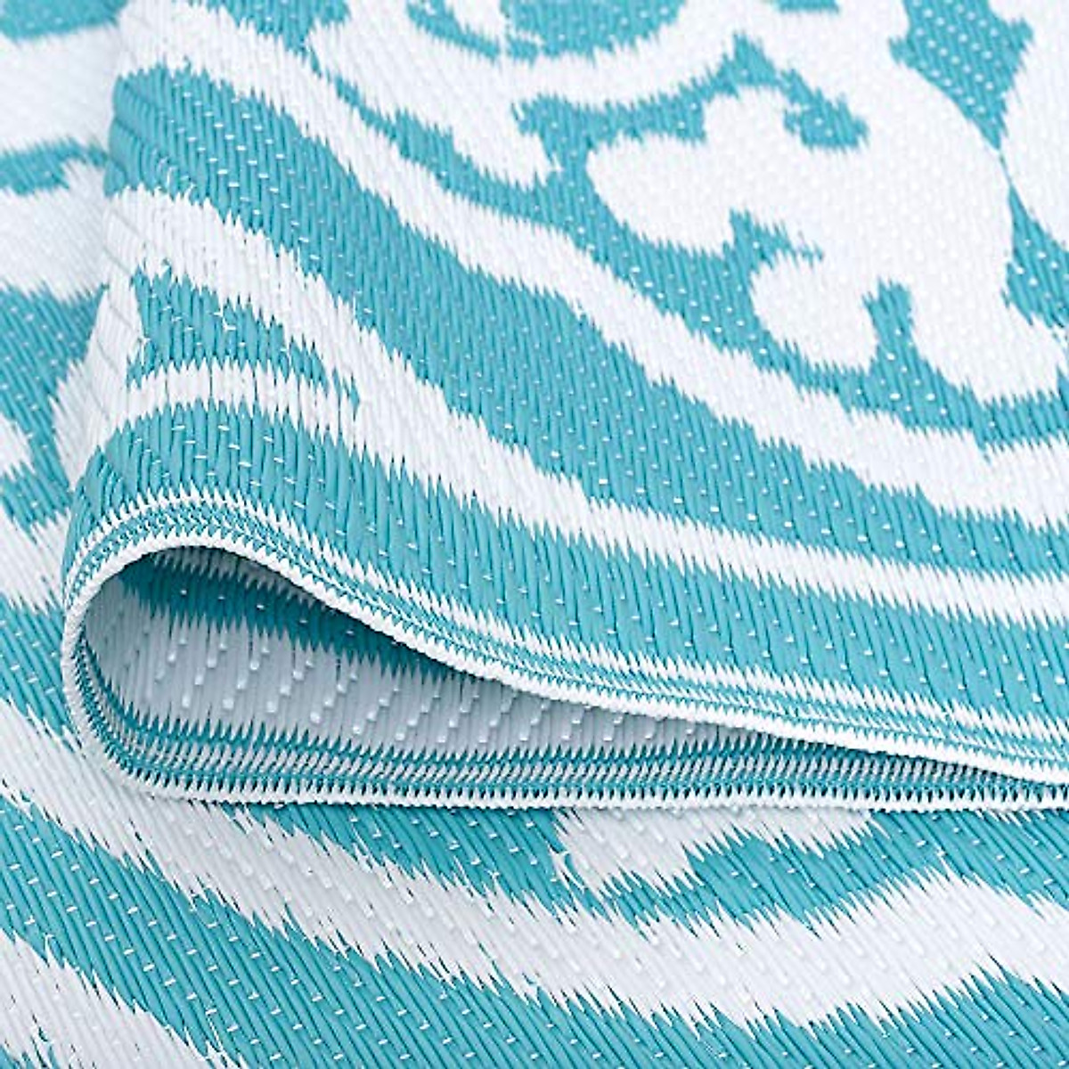 Reversible Plastic Straw, Water Resistant Outdoor Rug 9x12 for Patio, Deck, Porch, Camping, RV | Fade Resistant Outside Area Rugs for Patios | Size 8'10'' x 11'10''