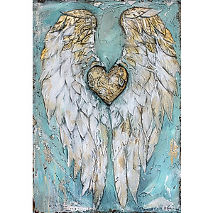 5D Diamond Art Painting Kits White Angel Wing DIY Paint with Full Drill Round Diamond Art by Number Kits Crystal Cross Stitch for Adults Decompression and Wall Decoration 30x40cm