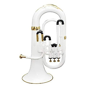 Euphonium White Lacquered & Brass Finish, BB Musical Instrument Mouthpiece