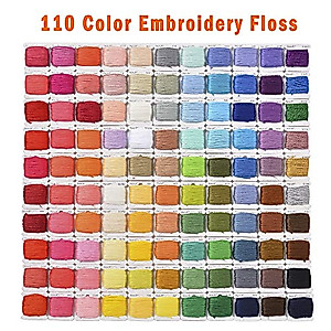 Peirich Embroidery Floss Cross Stitch Supplies, Friendship Bracelets String Kit Embroidery Floss Kit Cross Stitch Kits with Organizer Box Cross Stitch Tools - Gift for Halloween Christmas Birthday